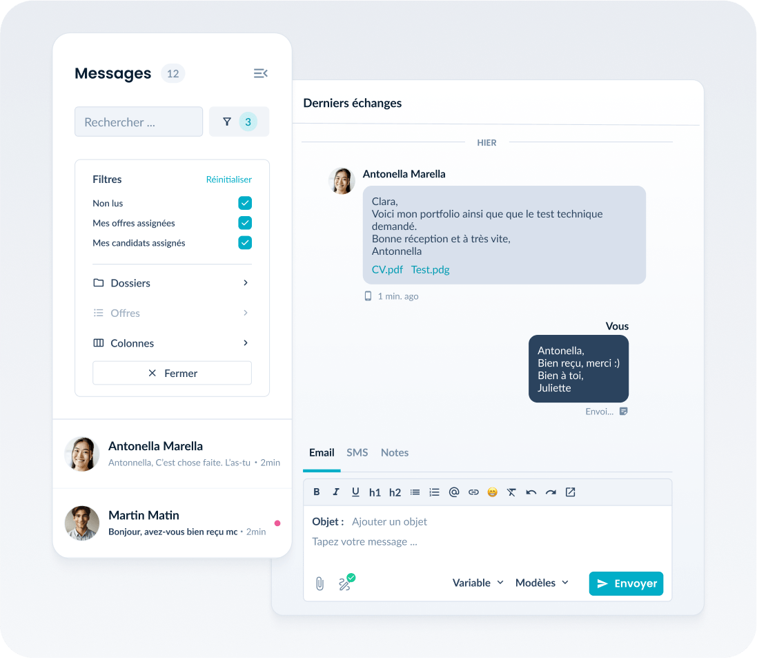 Messagerie : communiquez efficacement avec vos candidats - Flatchr